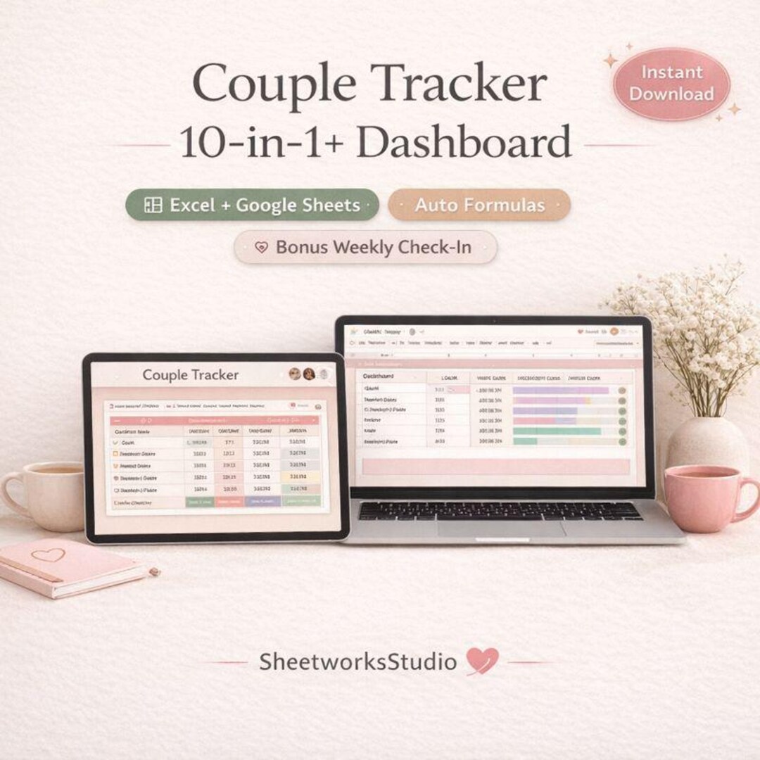 Couple Tracker Template for Excel & Google Sheets | 10-in-1 ...