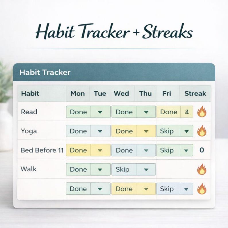 Self Care Tracker Excel | Wellness & Habit Tracker | Mood, Sleep, Water ...