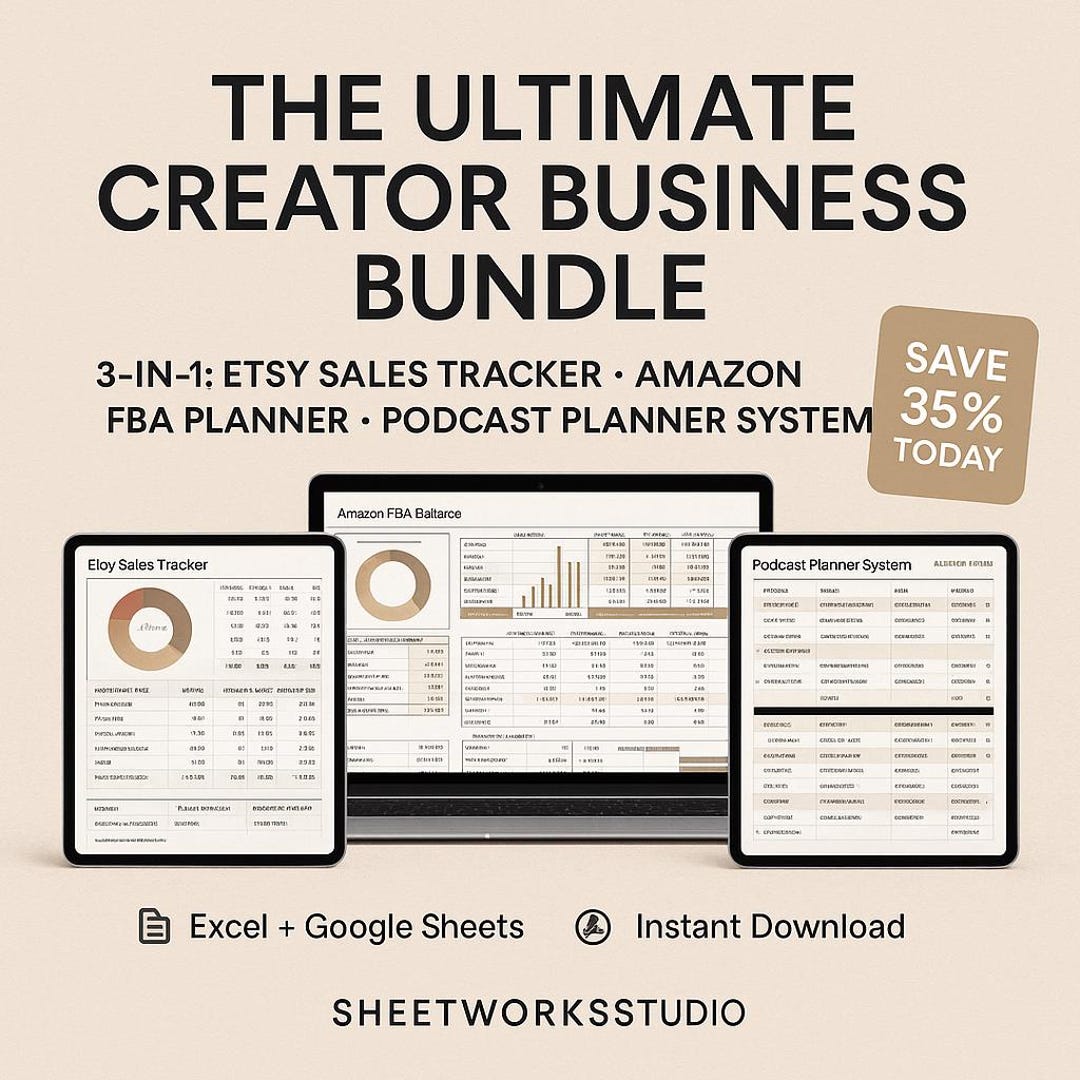 The Ultimate Creator Business Bundle | Etsy Sales Tracker, Amazon FBA ...