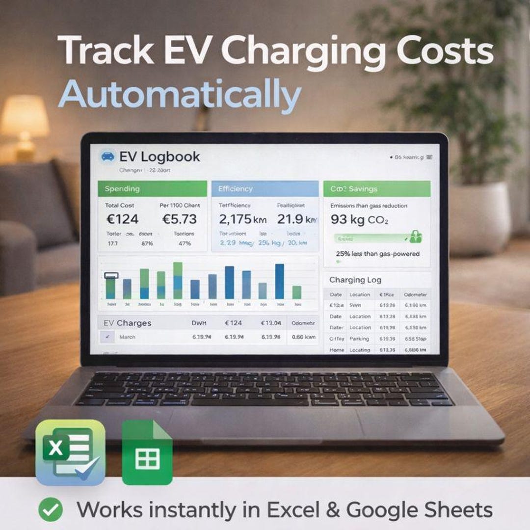 EV Logbook – Excel & Google Sheets Template for EV Charging and Cost ...