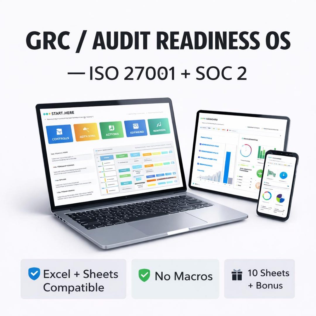 ISO 27001 + SOC 2 Audit Readiness Os (excel/sheets) | GRC Tracker ...