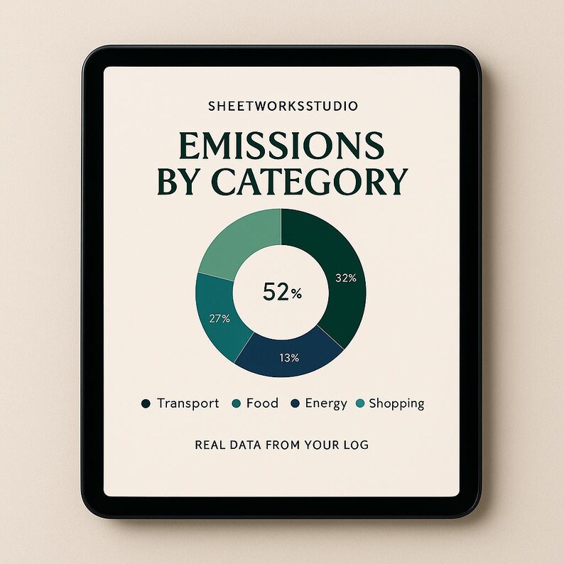 Carbon Footprint Dashboard Excel Template + Freebie Eco Planner | CO2 ...