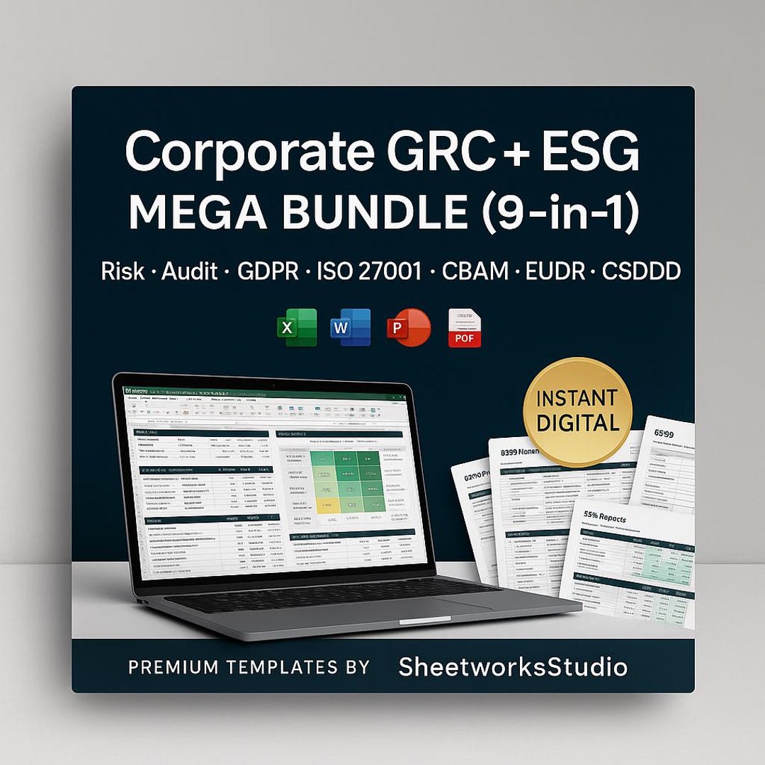 GRC and ESG Mega Bundle 9in1 | Risk Audit Iso 27001 Gdpr Cbam Eudr ...