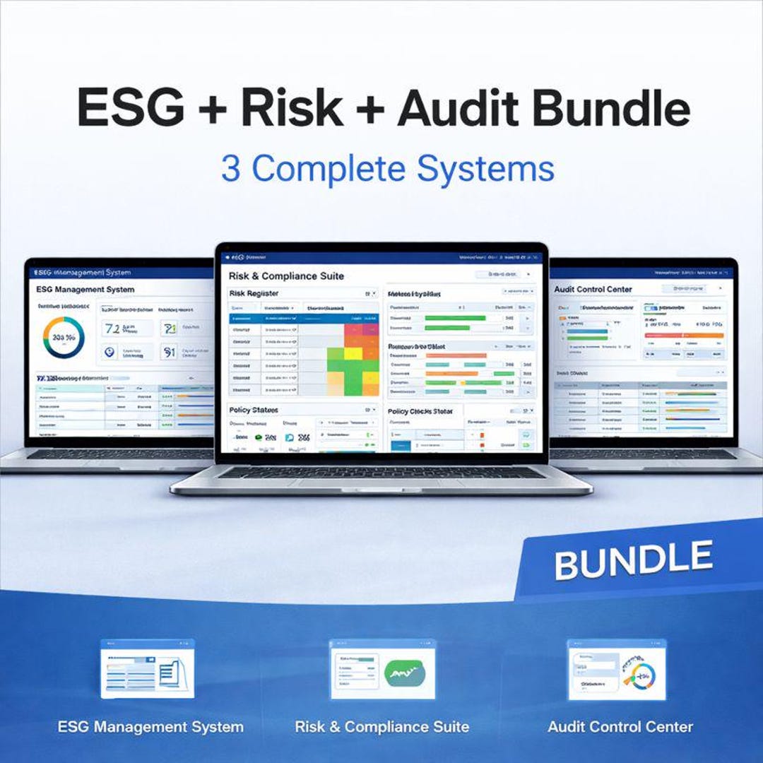ESG CSRD Excel Bundle | Risk & Compliance Suite | Audit + Sox/icfr ...