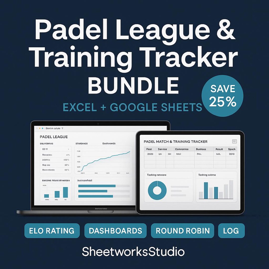 Padel League & Training Tracker Bundle – Excel + Google Sheets ...