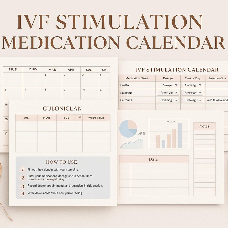 IVF Medication Calendar & Self-care Tracker – Editable Excel Template ...