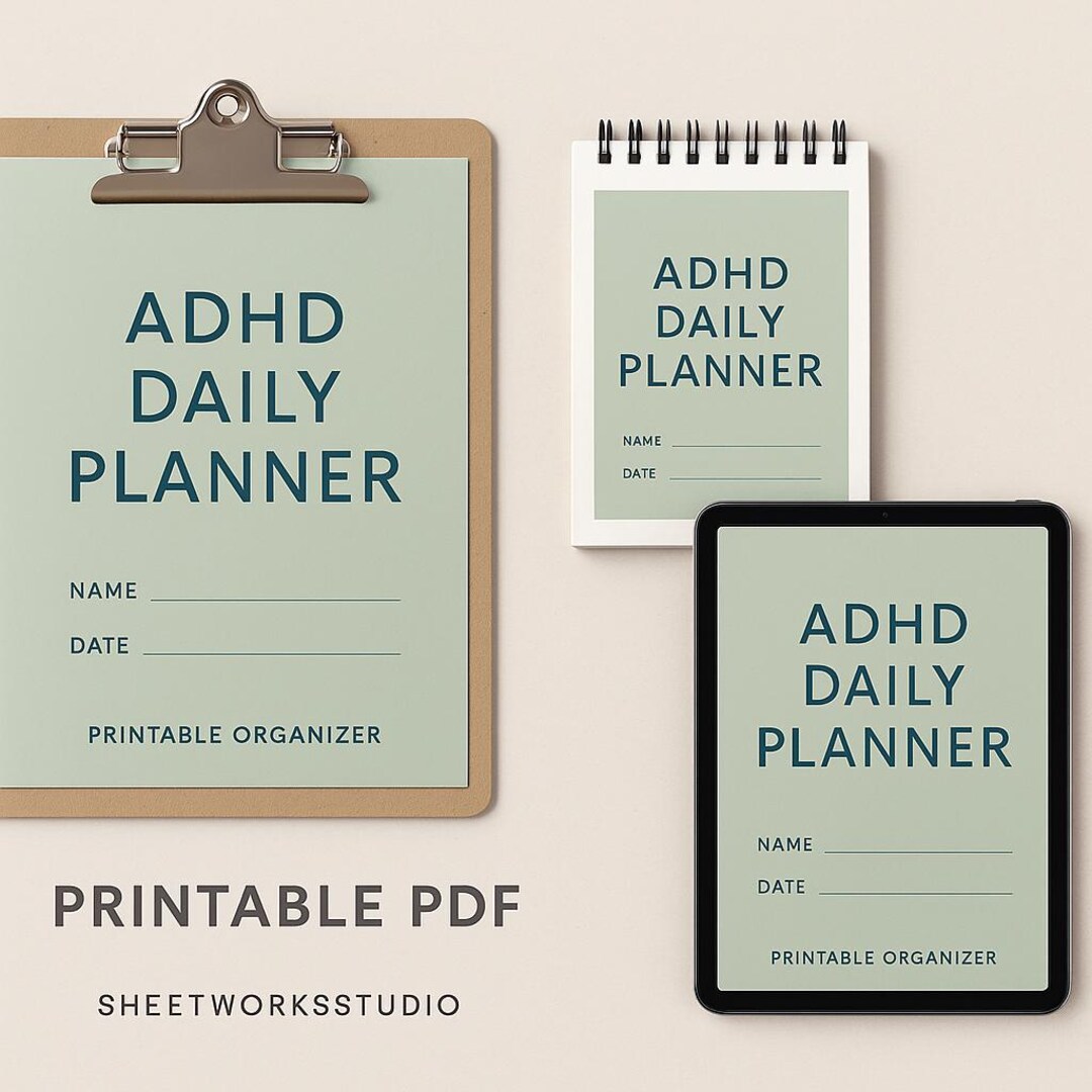 ADHD Daily Planner Printable for Adults – Minimalist Focus Organizer ...