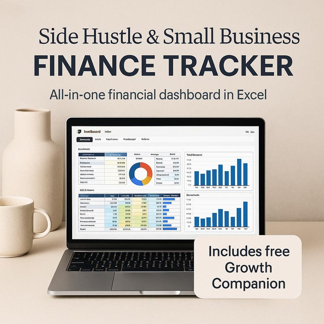 Small Business Finance Tracker Excel | Income Expense Spreadsheet ...