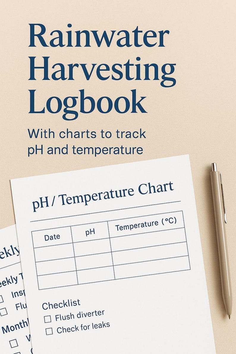 Rainwater Harvesting Logbook Printable PDF + Free Calculator – Water ...