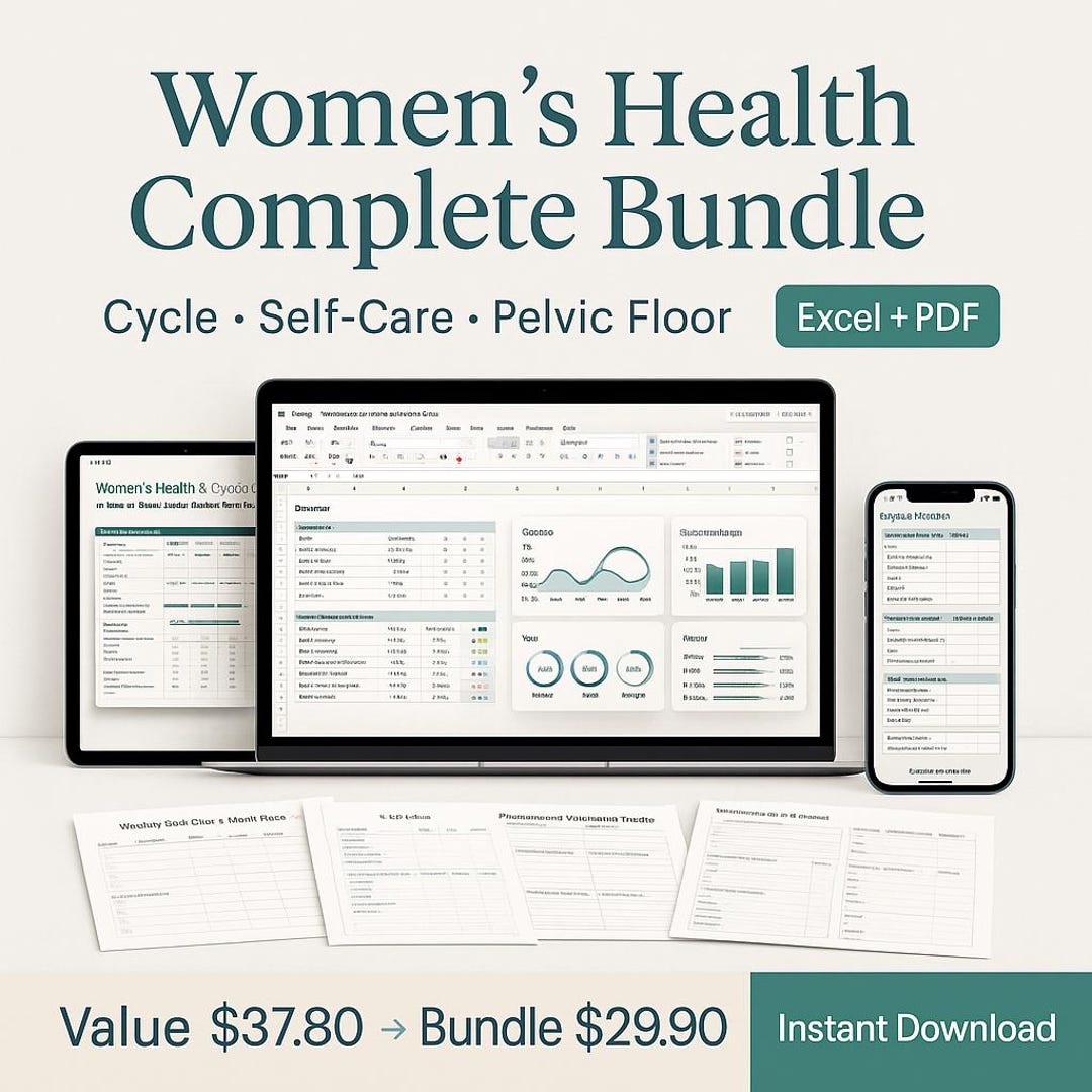 Women’s Health Planner Bundle | Cycle & Period Tracker, Self-care ...