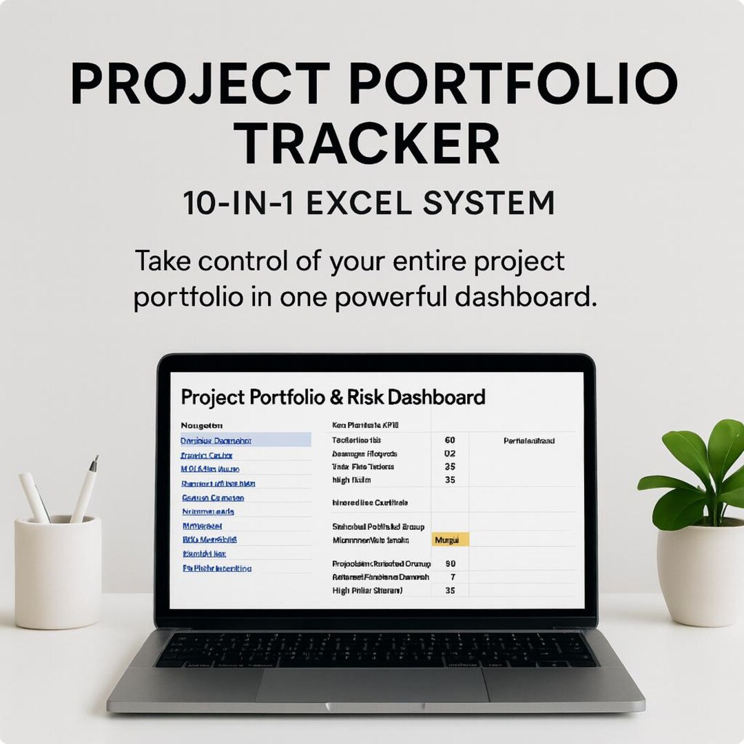 Project Portfolio Tracker Excel 10-in-1 • Project Management Dashboard ...