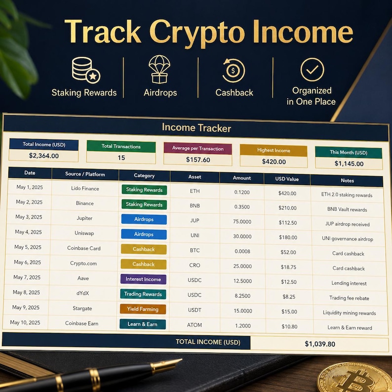 Crypto Portfolio Tracker Excel | Crypto Dashboard, ROI & Allocation ...