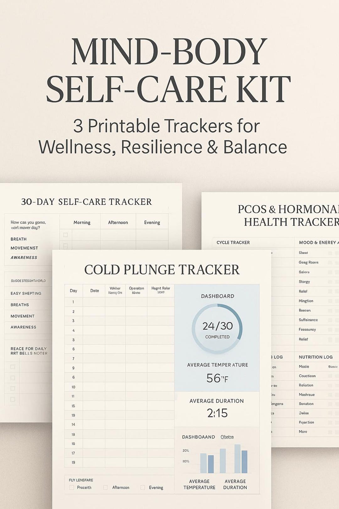 Mind-body Self-care Kit | 3-in-1 Wellness Tracker Bundle – Self Care ...