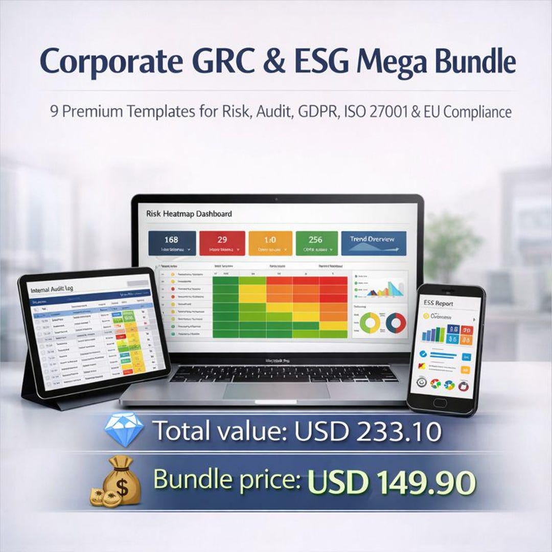 GRC and ESG Mega Bundle 9in1 | Risk Audit Iso 27001 Gdpr Cbam Eudr ...