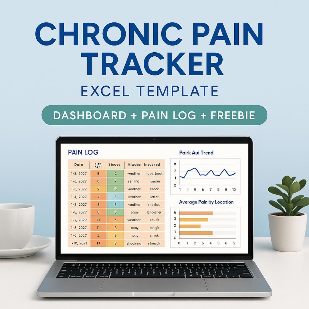 Chronic Pain Tracker Excel Template • Pain Log • Pain Diary Spreadsheet ...