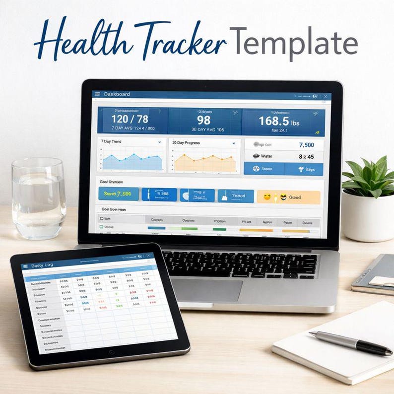 Health Tracker Template (excel + Google Sheets Compatible) | Blood ...