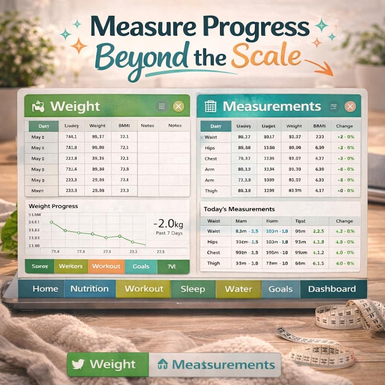 Health & Fitness Tracker Excel Template | 10-in-1 Tracker for Nutrition ...