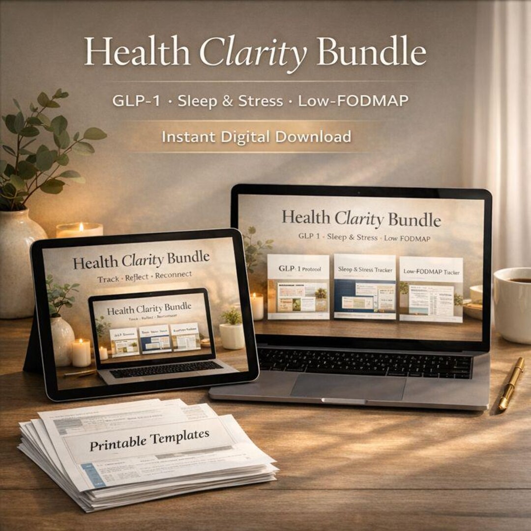 Health Clarity Bundle | GLP-1 Log + Sleep & Stress + Low-fodmap Tracker ...