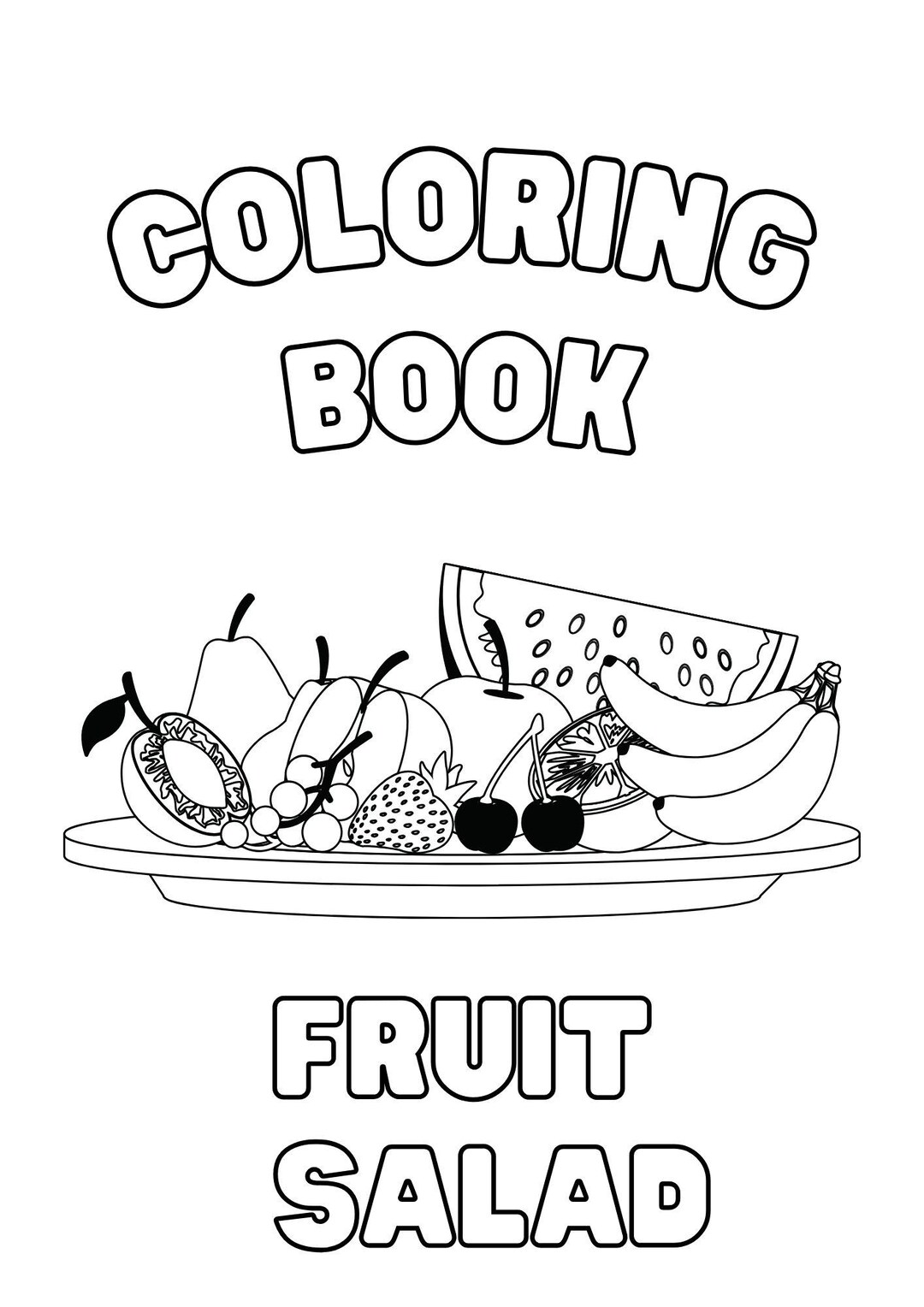 Cute Fruit Coloring Pages for Kids – Digital Download, Preschool ...