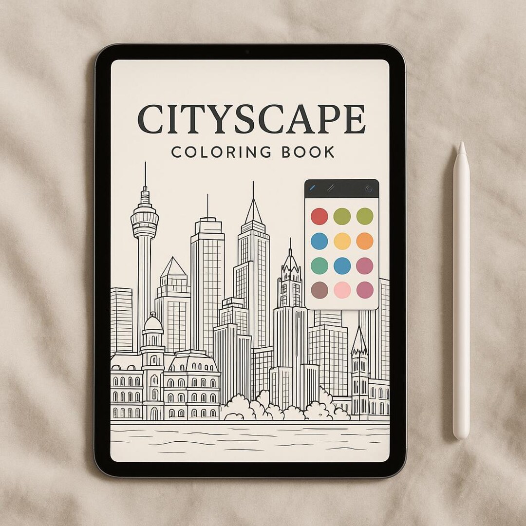 Printable Cityscape Coloring Book 15 Urban Scenes Digital Download ...