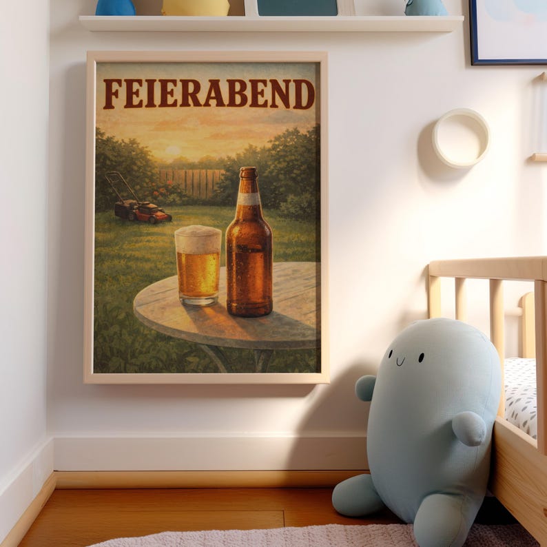Retro Garden After-work Poster – Beer After Work Wall Art – Vintage ...