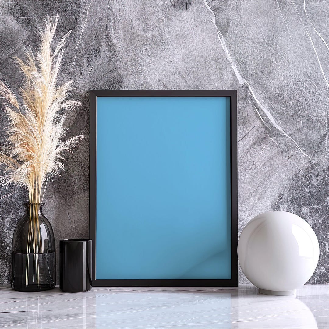 Sky Blue Poster Scandi Boho Minimal Abstract – Monochrome Modern | Pure ...