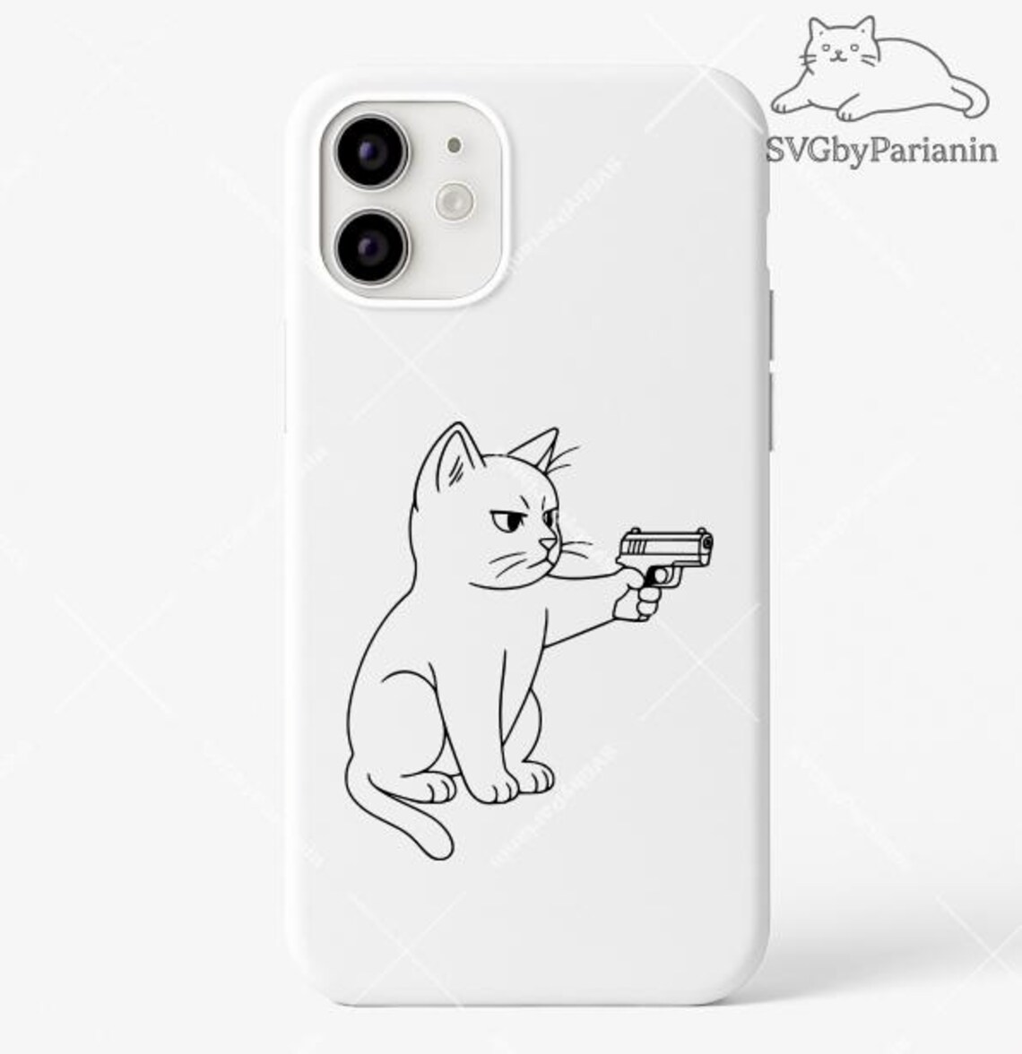 Grumpy Cat With Gun SVG | Funny Cat Meme Clipart | Instant Download ...