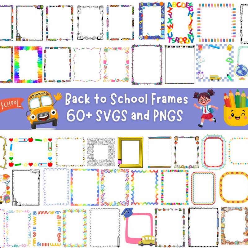 Teacher Frames Clip Art - Etsy