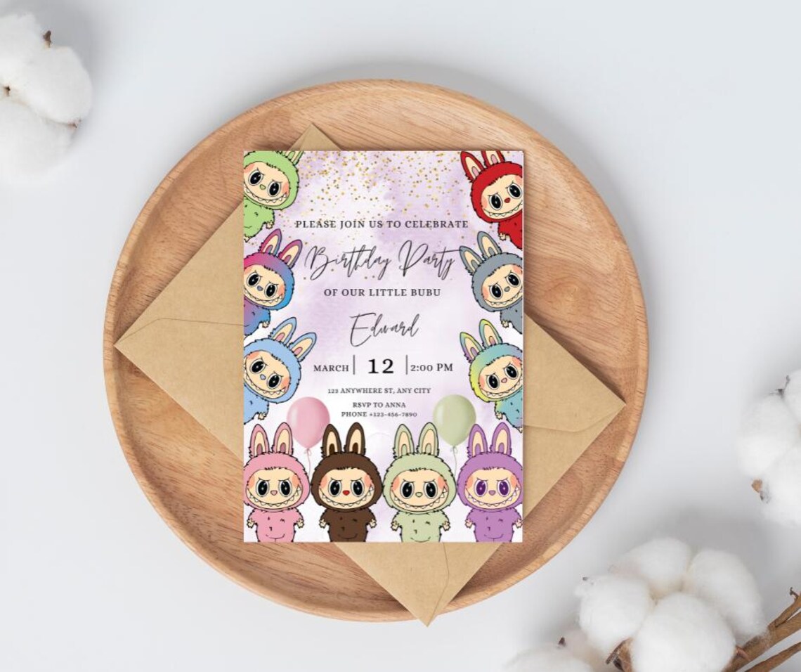 Labubu Birthday Party Invitation, Labubu Birthday Party, Labubu ...