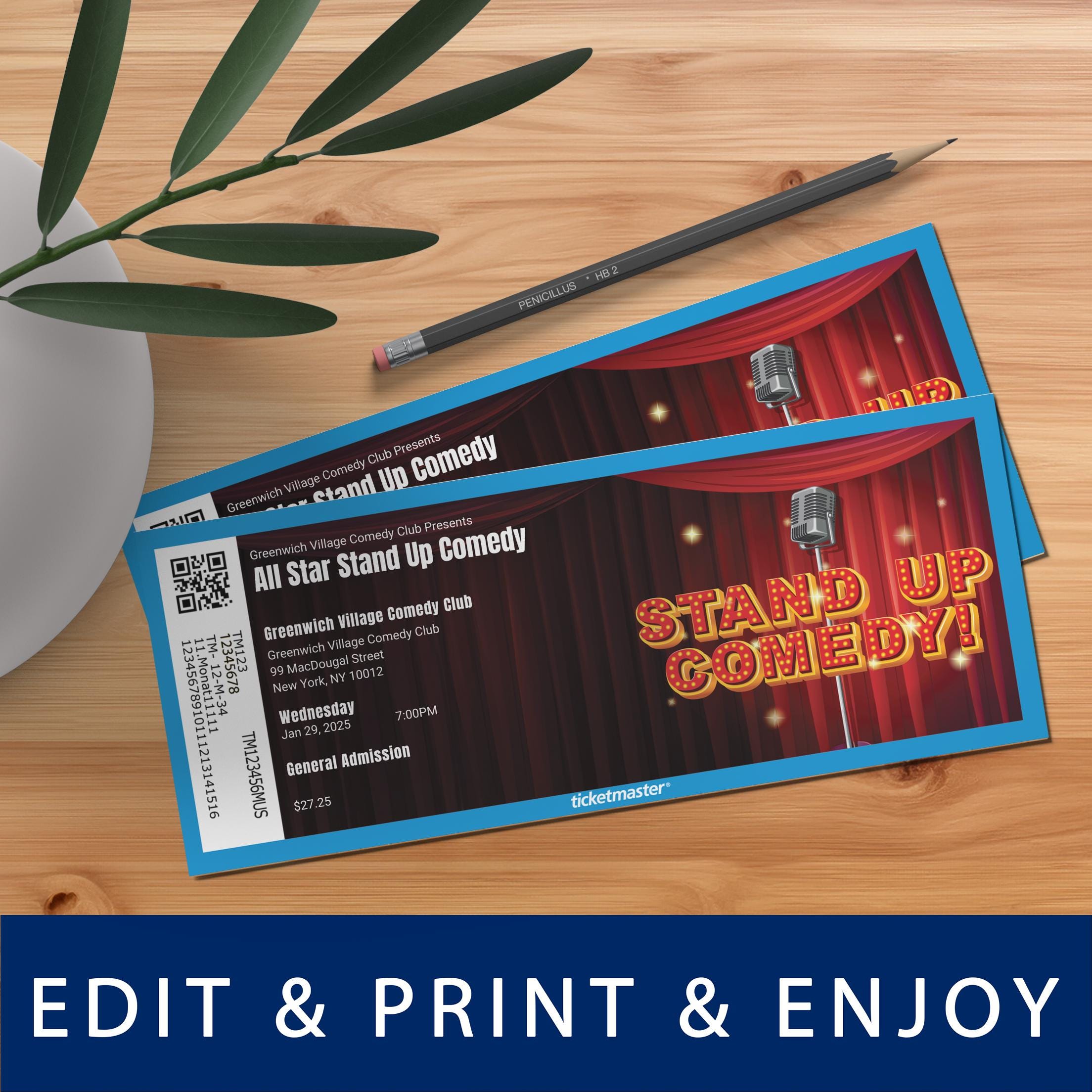 Personalised Tour Ticket Template Editable Printable Concert ...