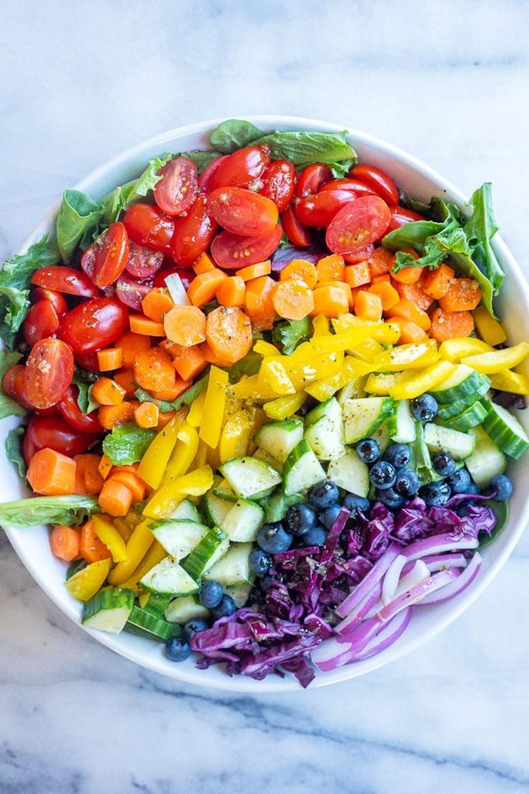Healthy Recipe, Rainbow Veggie Salad | Printable Salad Recipe ...