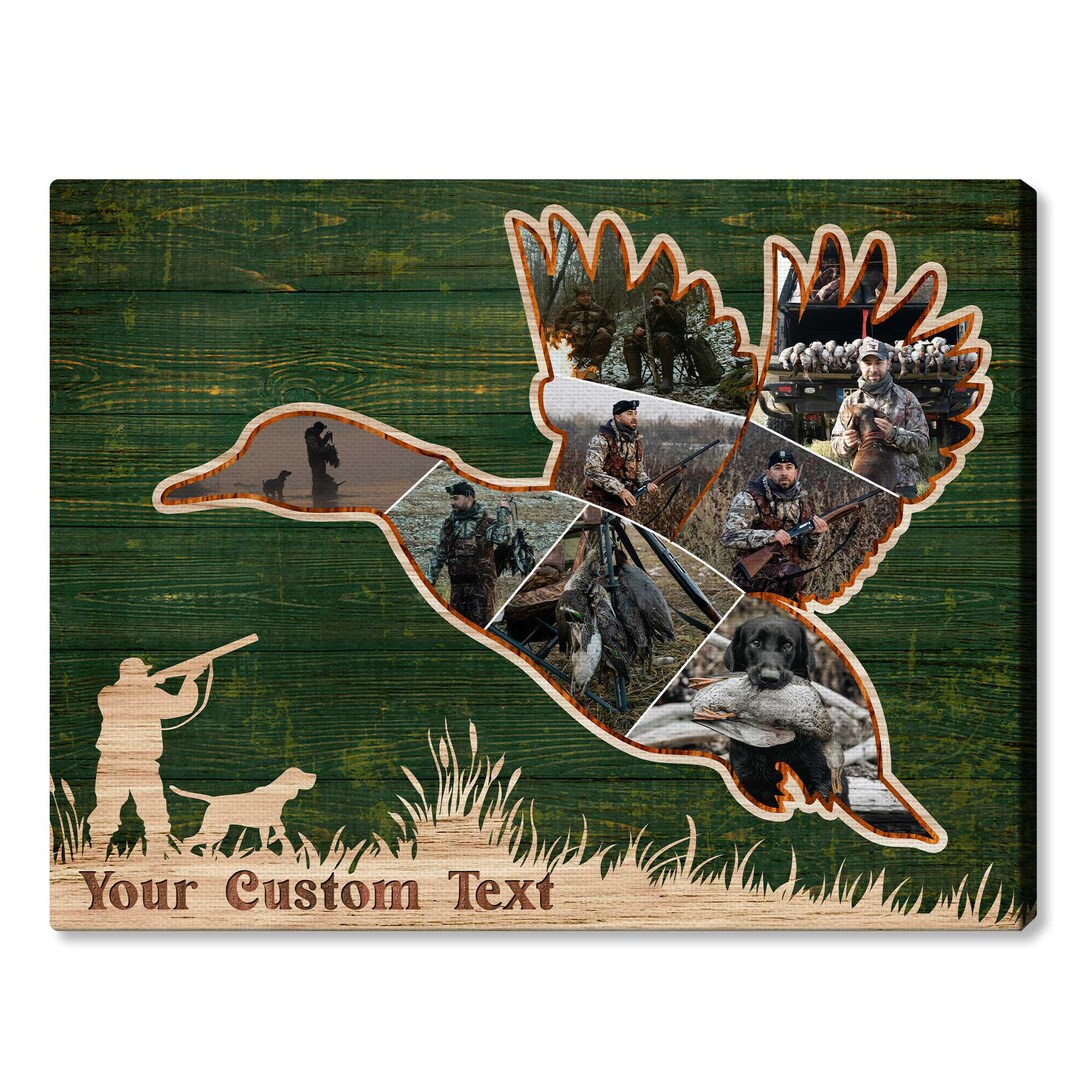 Personalized Duck Hunting Photo Collage Canvas: Hunter Gift With Dog - Etsy