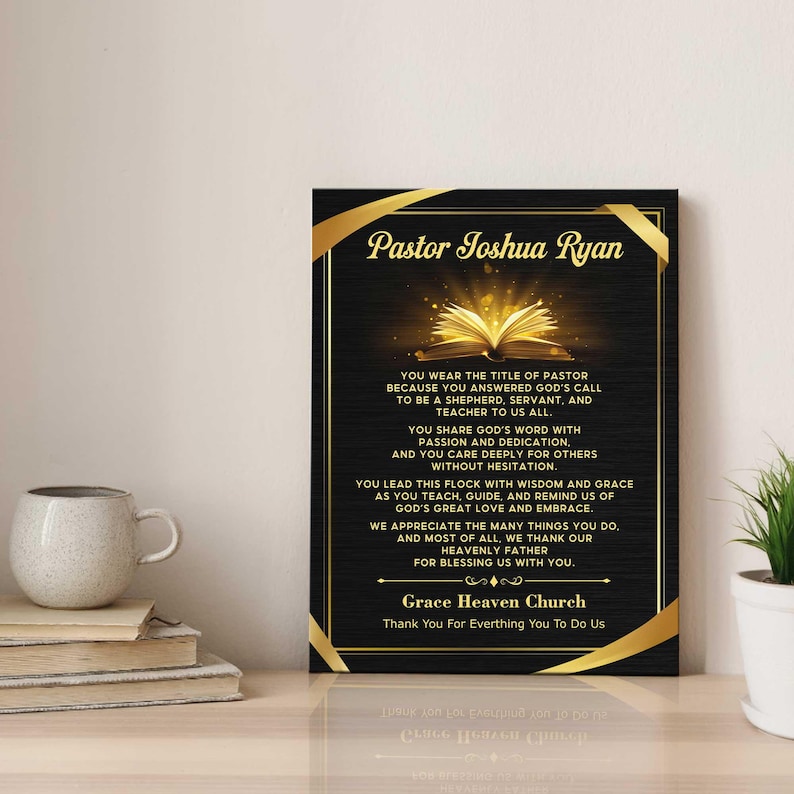 Personalized Pastor Appreciation Wall Art: Custom Church Gift, Pastor ...