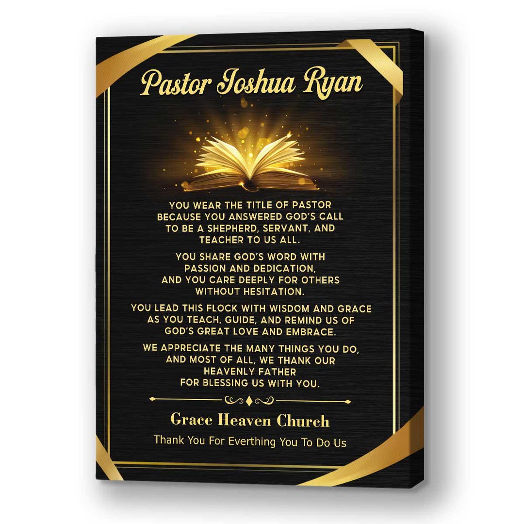 Personalized Pastor Appreciation Wall Art: Custom Church Gift, Pastor ...