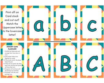 Alphabet Matching Game, Memory Game, Matching Game, Kids Activity ...