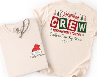 Comfort Colors® Custom Christmas Family Crew Shirt, Custom Name Shirt ...
