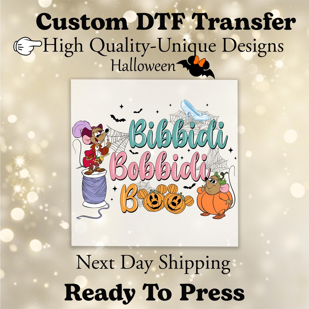 Bibbidi Bobbidi Boo, Halloween Transfers, Ready to Press, Personalized ...