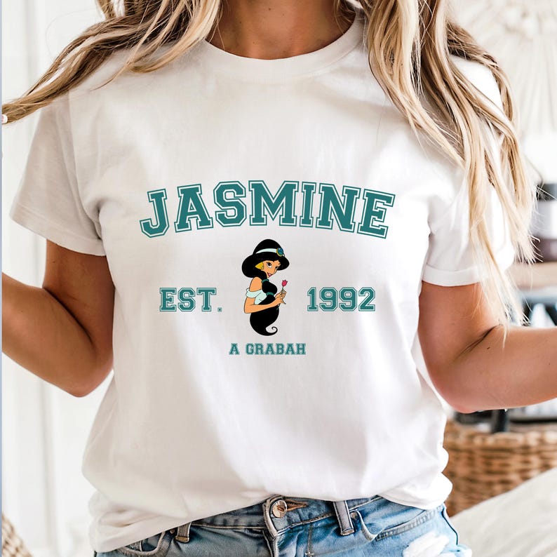 Disney Princess Jasmine Gang Sheet DTF Transfer, Minnie Head and Disney ...