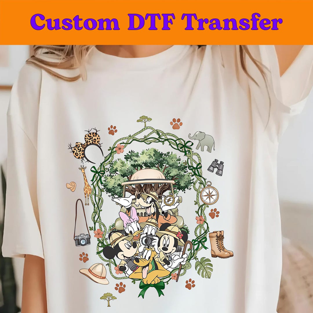 Disney Animal Kingdom DTF Transfer, Retro Disney Safari Ready to Press ...
