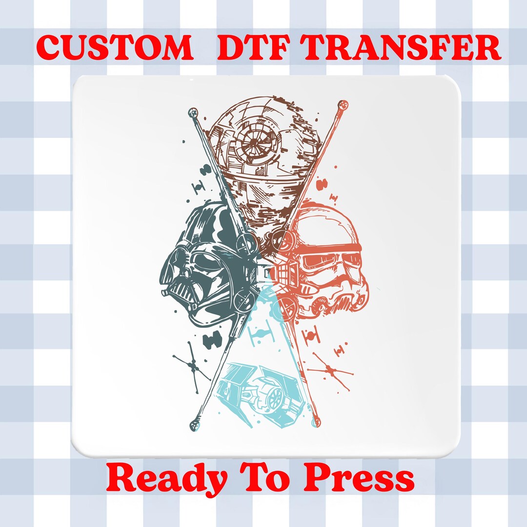 Disney Star Wars Two Sided DTF Transfer, Star Wars DTF, Darth Vader ...
