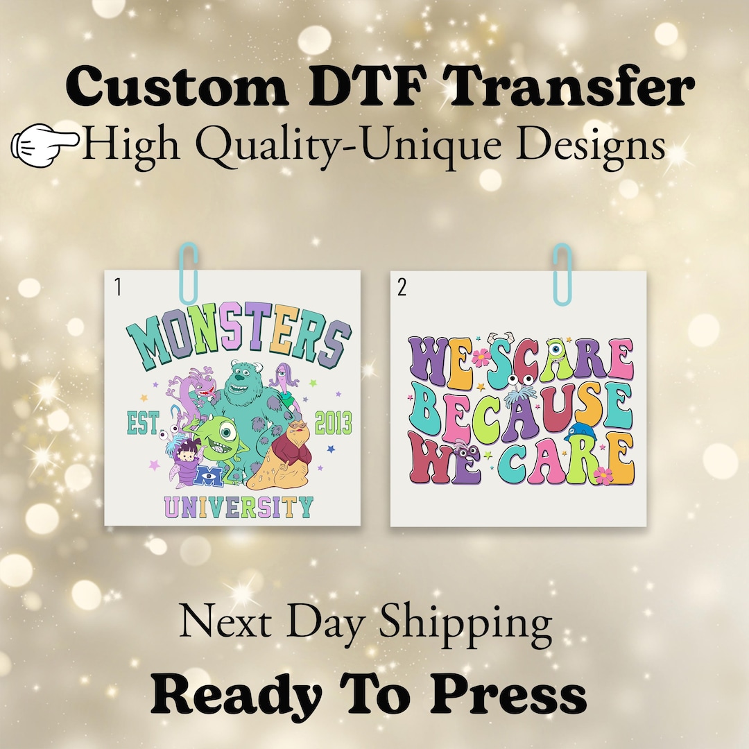 Disney Monster Characters Dtf Transfer, Disney Monsters University Dtf ...