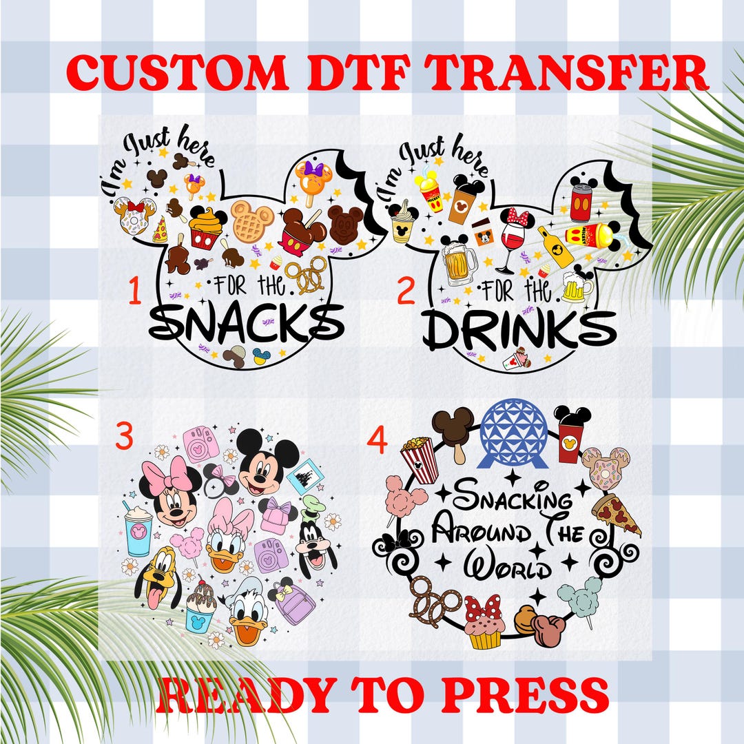 Snacking Around the World Epcot DTF Transfer Ready to Press, Epcot ...