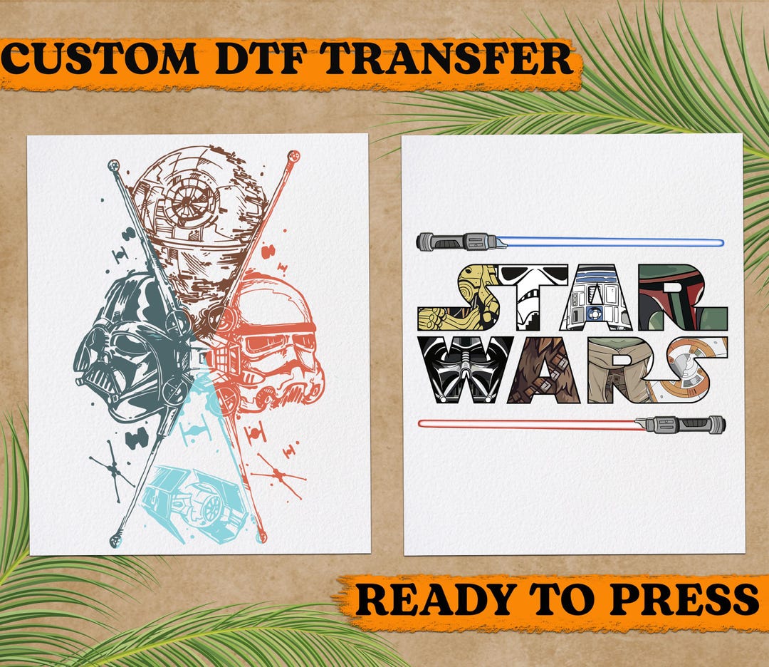 Disney Star Wars Two Sided DTF Transfer, Star Wars DTF, Darth Vader ...