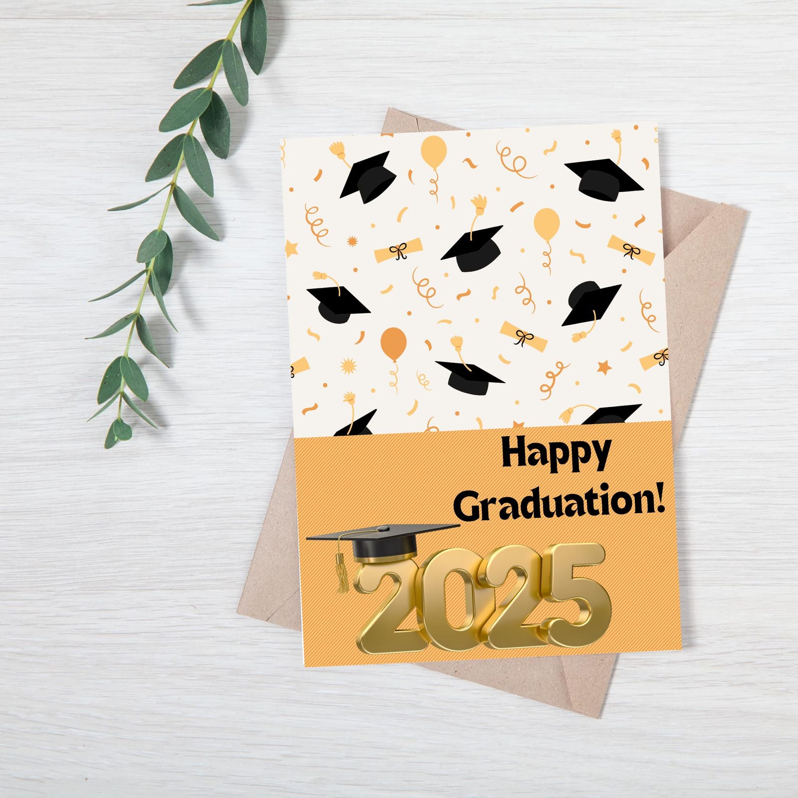 Printable Graduation Card: Class of 2025 Congrats (5x7 Inch Digital ...