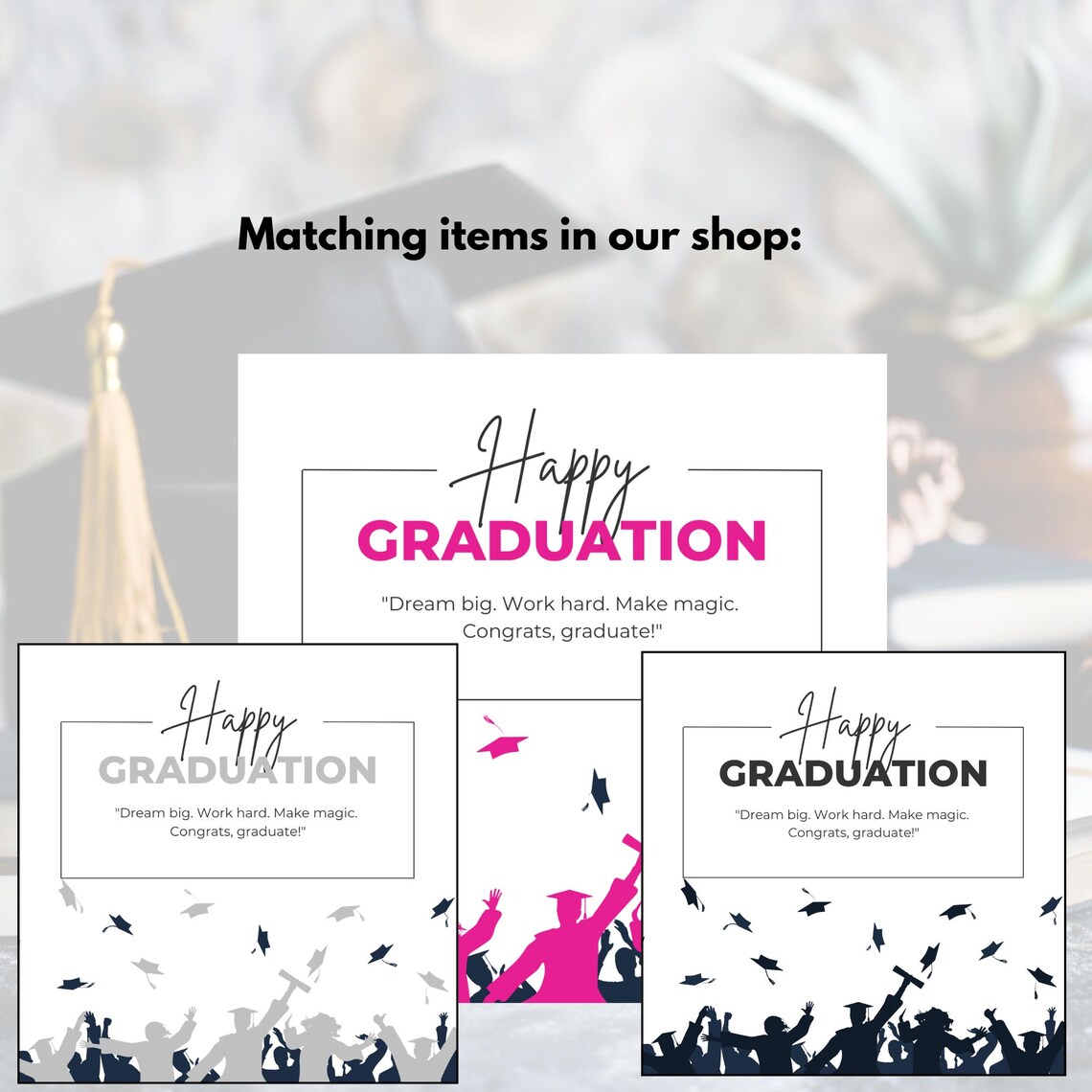 Modern Graduation Card: Black and Gold Congrats (digital Download ...