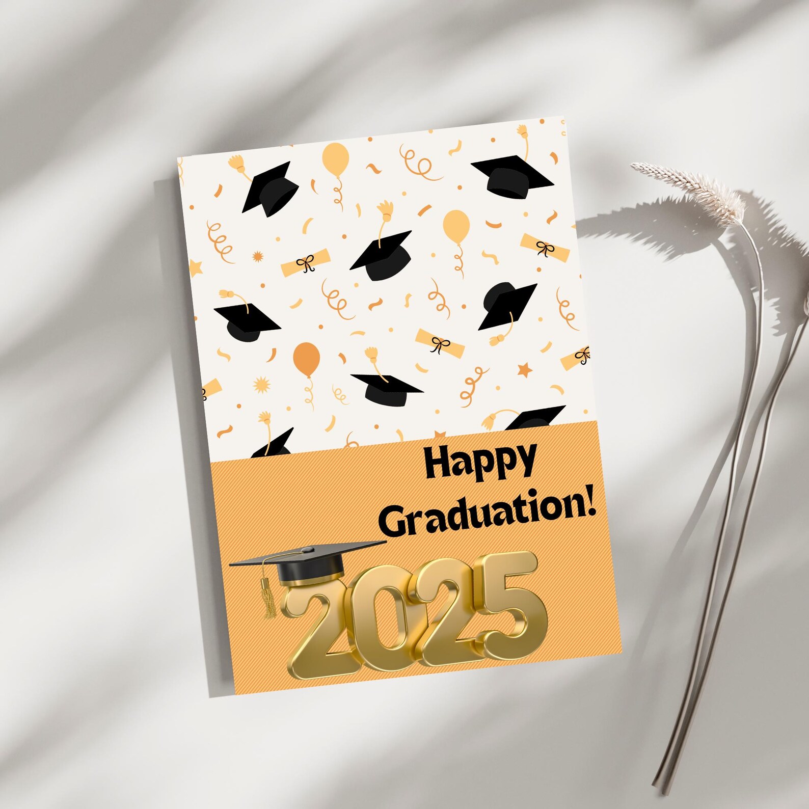 Printable Graduation Card: Class of 2025 Congrats (5x7 Inch Digital ...