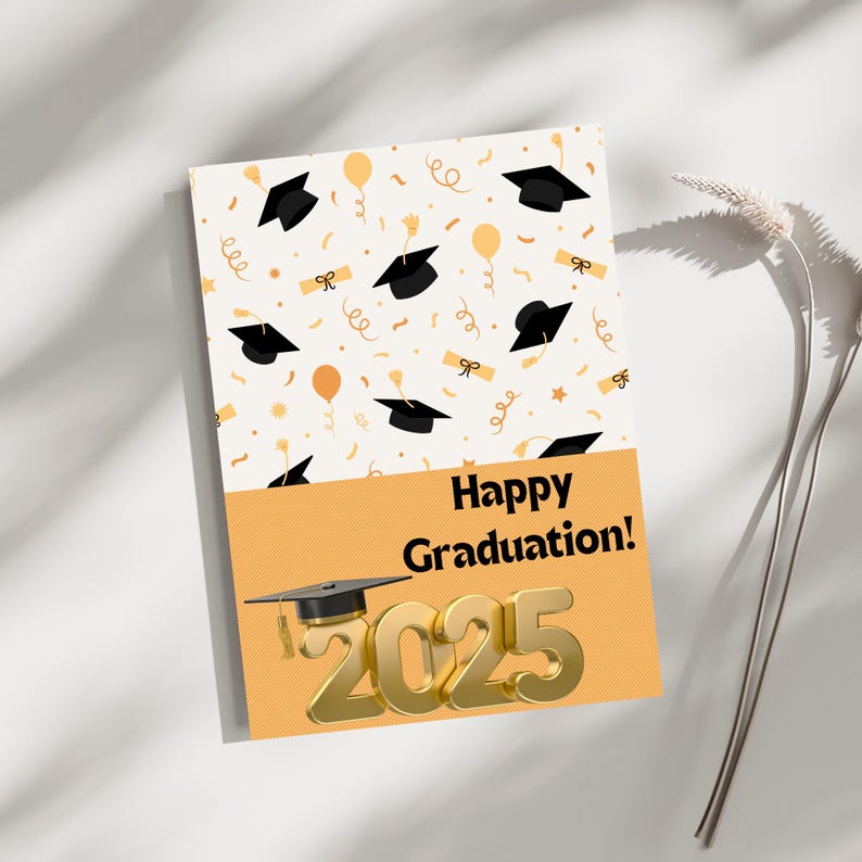 Printable Graduation Card: Class of 2025 Congrats (5x7 Inch Digital ...