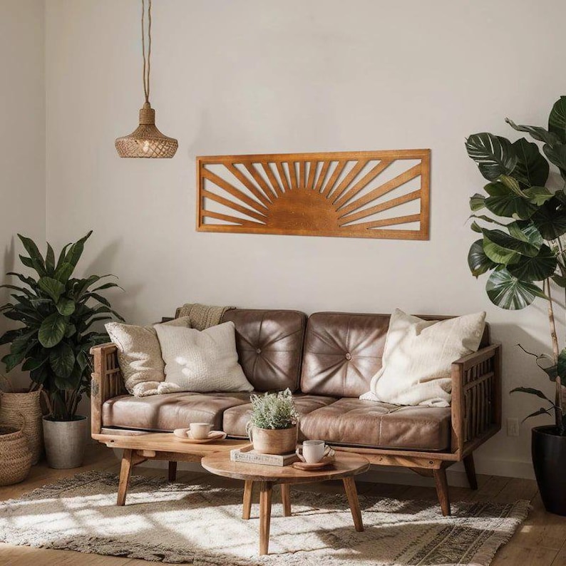 Sunburst Wall Art DXF | Sunrise Panel SVG | Modern Boho Laser Cut File ...