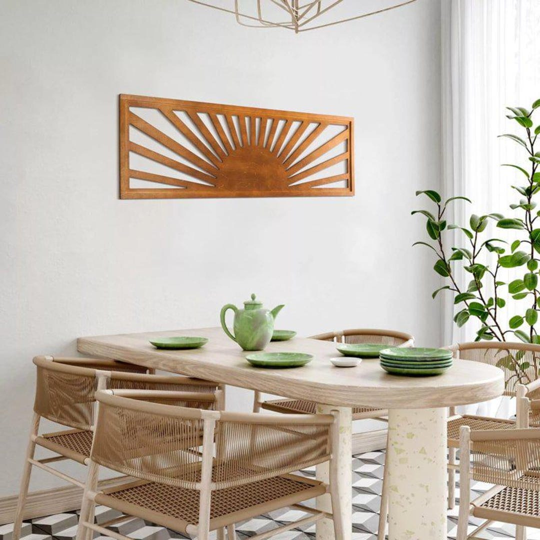 Sunburst Wall Art DXF | Sunrise Panel SVG | Modern Boho Laser Cut File ...