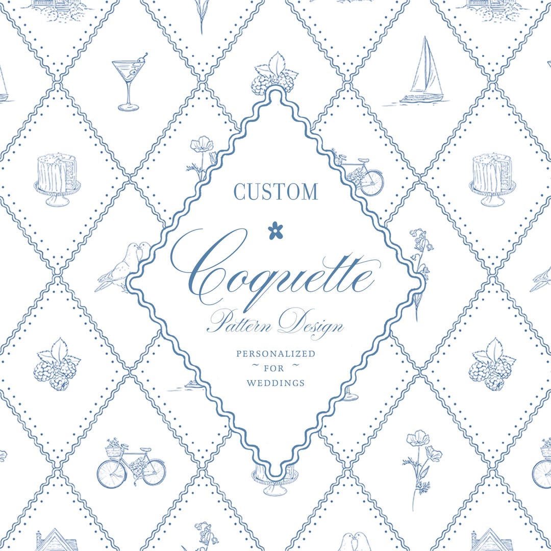 Custom Wedding Dainty Coquette Seamless Pattern Design - Etsy